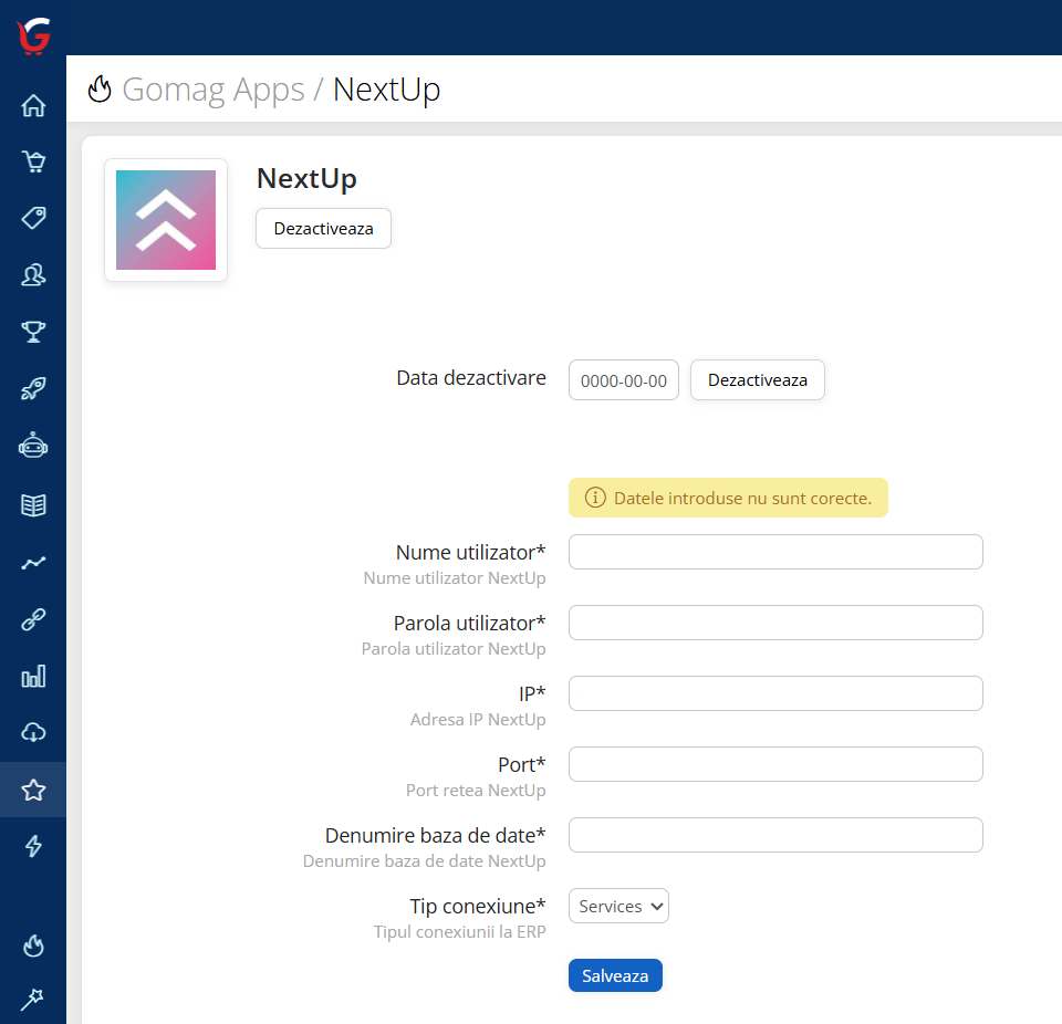 NextUp – Gomag Suport