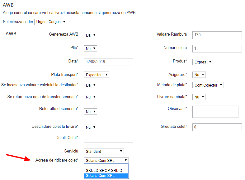 Cargus – Gomag Suport